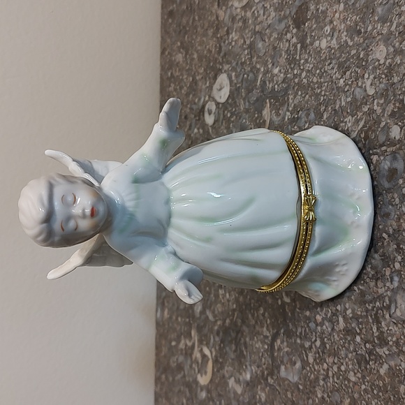 Storage & Organization | Angel Trinket Box Vintage Limoge Style Large ...